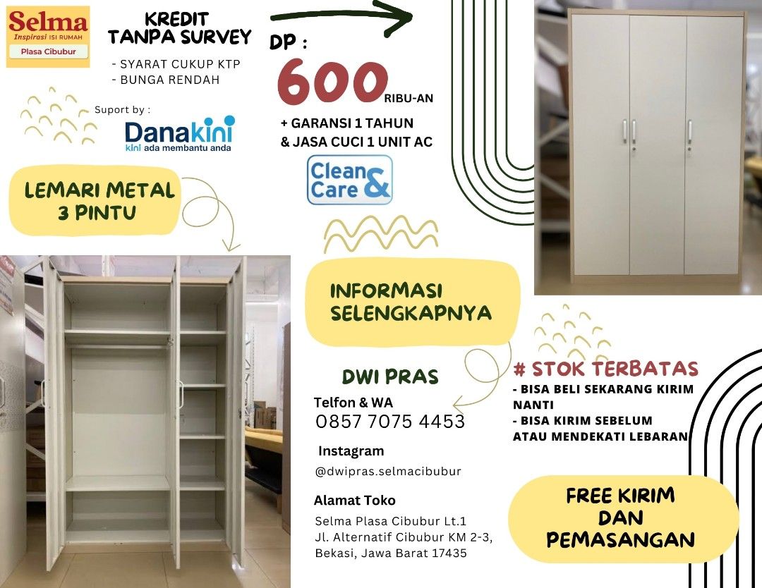 LEMARI METAL 3 PINTU, Perabotan Rumah di Carousell