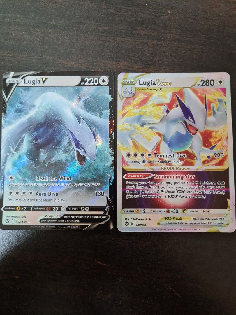 Lugia V & Lugia Vstar, Hobbies & Toys, Toys & Games on Carousell