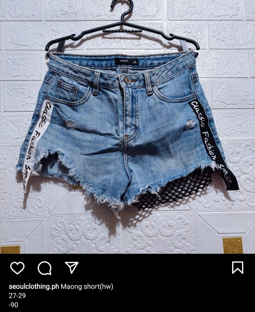 Maong short, Women's Fashion, Bottoms, Shorts on Carousell