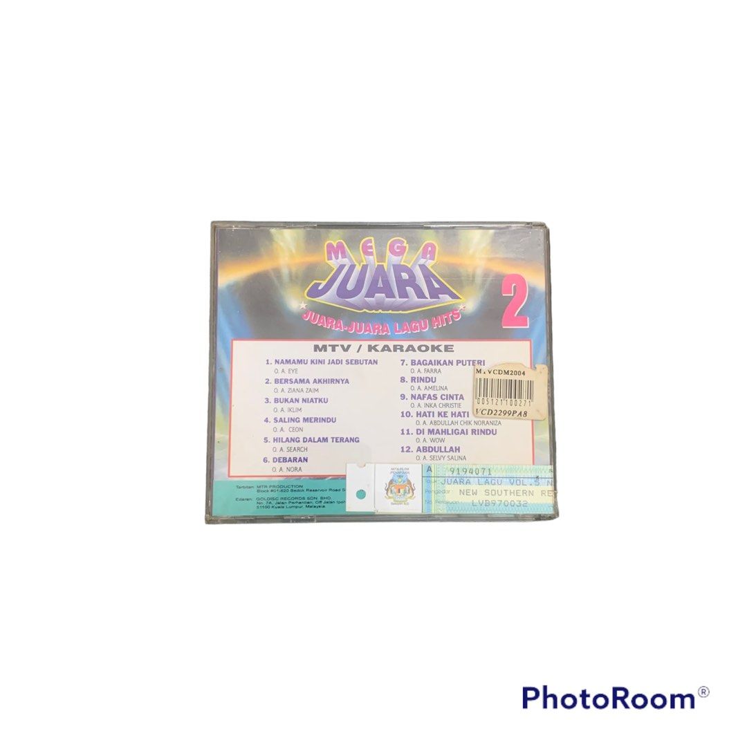 Mega Juara; Juara Lagu Lagu Hits 2 (Karaoke VCD), Hobbies & Toys, Music ...