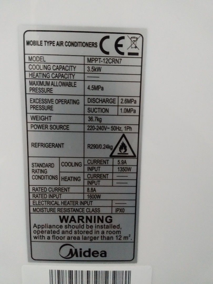 Midea Duo Smart Inverter Portable Aircon 12k Btu, TV & Home Appliances ...