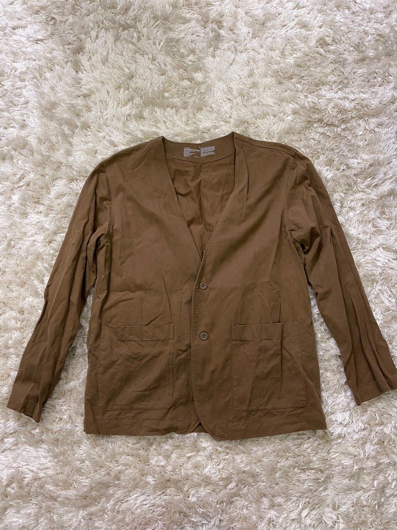 MUJI Brown Cardigan, Men's Fashion, Coats, Jackets and Outerwear on ...