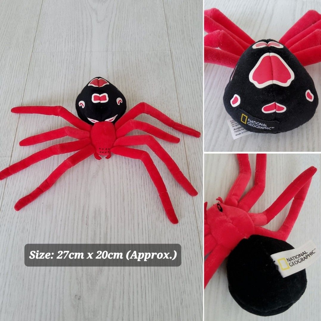 National Geographic Spider Plushy Stuffed Plush Toy - Red & Black ...