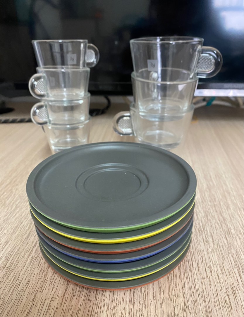 (代）nespresso 咖啡杯碟 cup plate 茶具 家品 玻璃, 傢俬＆家居, 廚具和餐具, 茶具配件 - Carousell