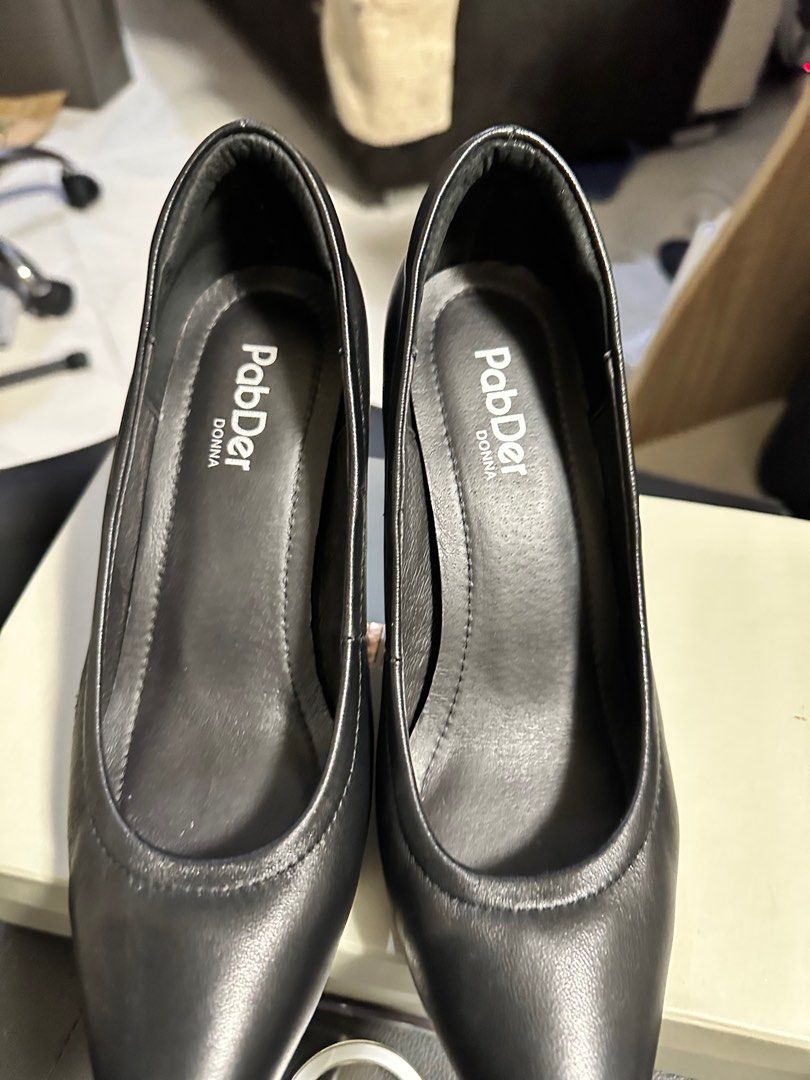 Pabder Donna Plain Black Comfy High Heels, Women's Fashion, Footwear ...