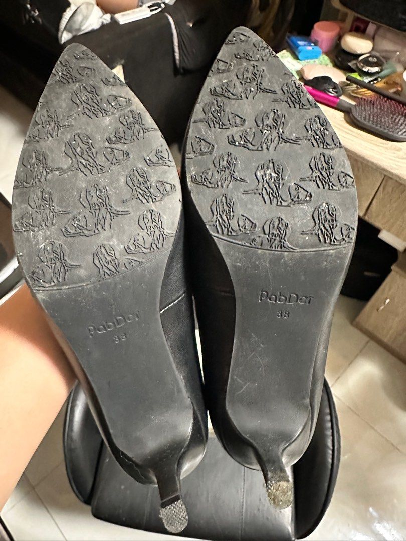 Pabder Donna Plain Black Comfy High Heels, Women's Fashion, Footwear ...