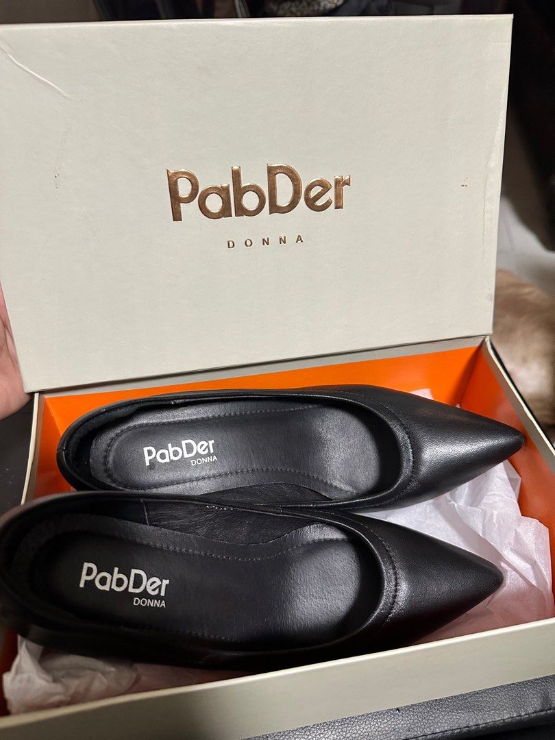 Pabder Donna Plain Black Comfy High Heels, Women's Fashion, Footwear, Heels on Carousell
