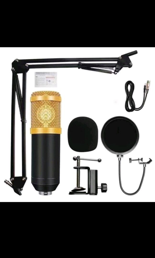 PAKET KoMPLIT ORIGINAL MIC CONDENSER BM 800 + STAND + SOUNDCARD V8 ...