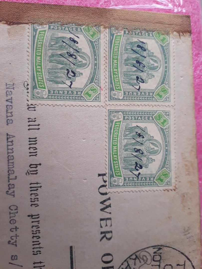 POWER OF ATTORNEY 1929 Straits Settlements - Federated Malay States ...