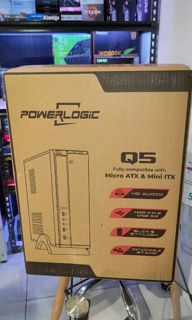 Powerlogic Q5 Slim Mini-Micro ATX PC Desktop Case with 600w PSU ...