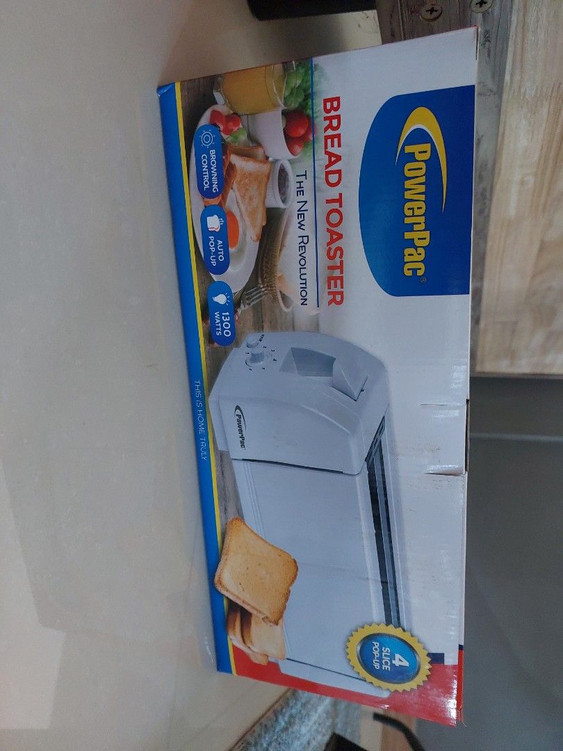 PowerPac 4 slice pop up bread toaster, Furniture & Home Living ...