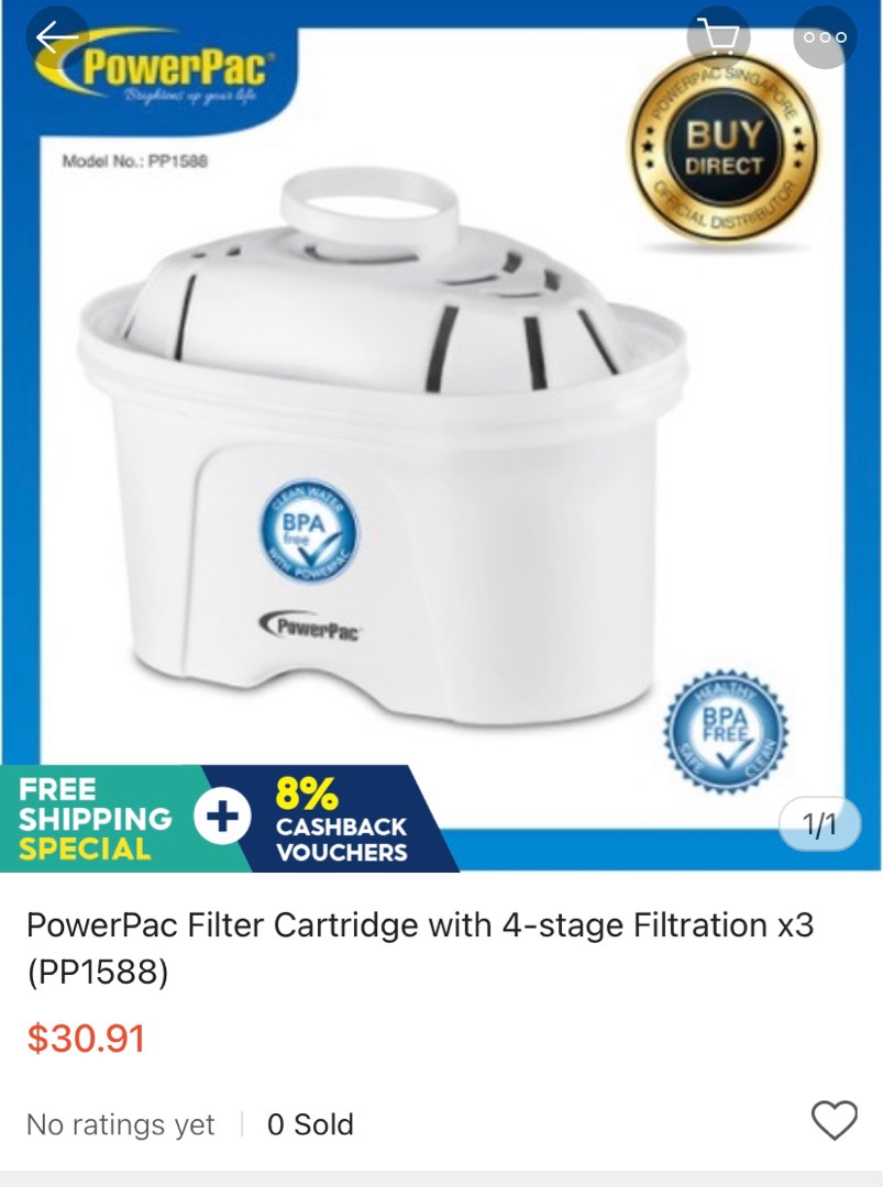 PowerPac filter cartridge with 4-stage filteration, Furniture & Home ...