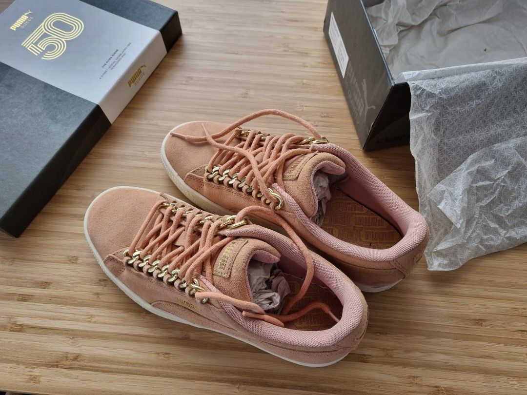 PUMA SUEDE X CLASSIC CHAIN DUSTY CORAL, Women's Fashion, Footwear ...