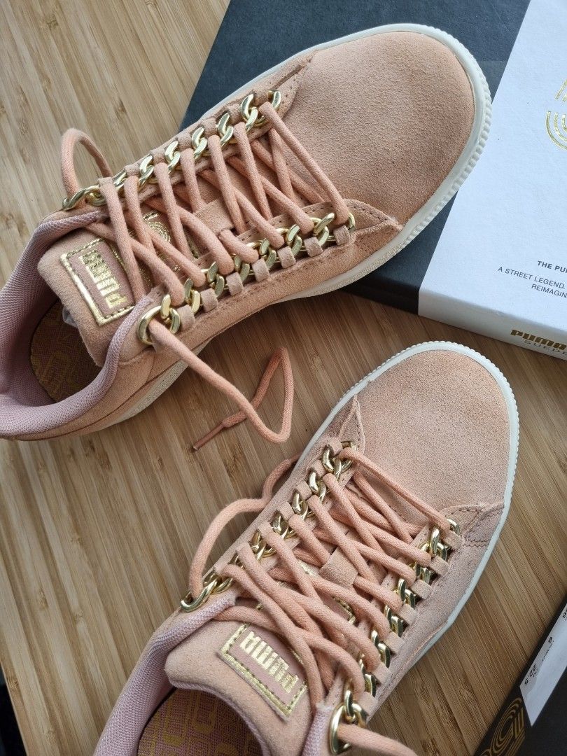 PUMA SUEDE X CLASSIC CHAIN DUSTY CORAL, Women's Fashion, Footwear ...