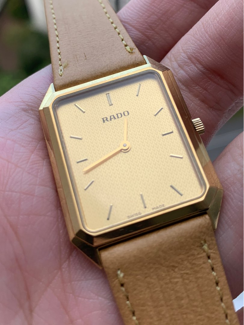 [Rare] Rado rectangle with Textured dial, Luxury, Watches on Carousell