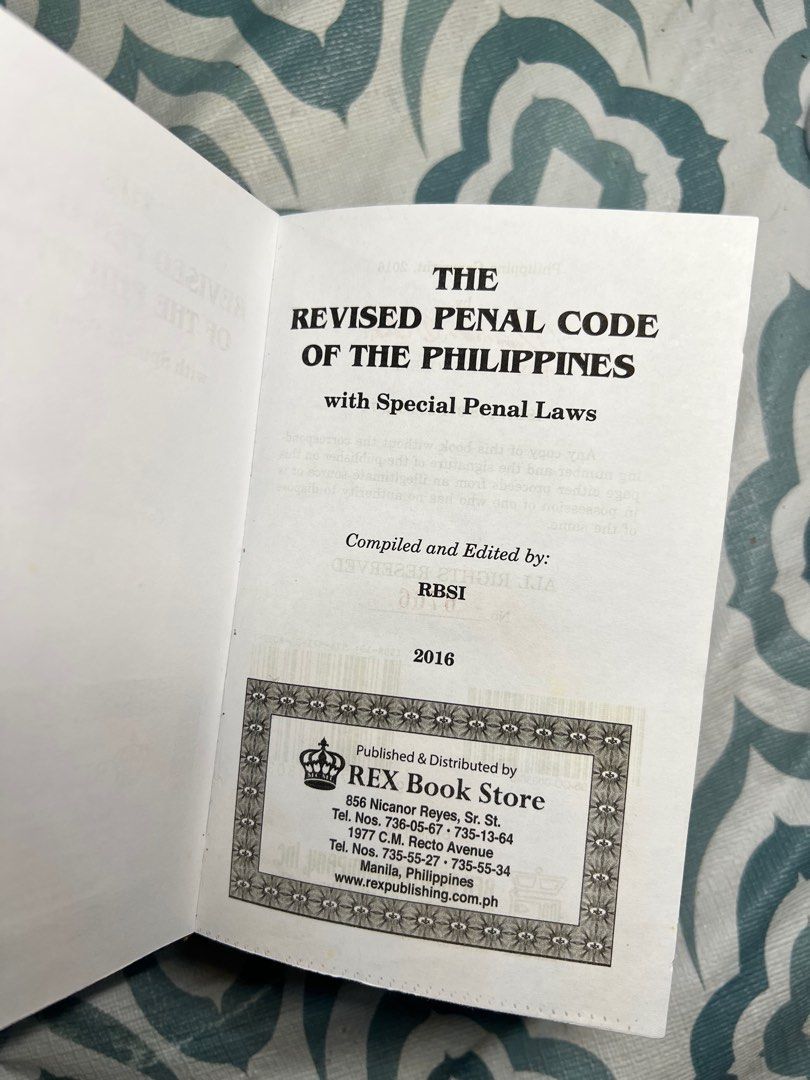 Revised Penal Code 2016, Hobbies & Toys, Books & Magazines, Textbooks ...