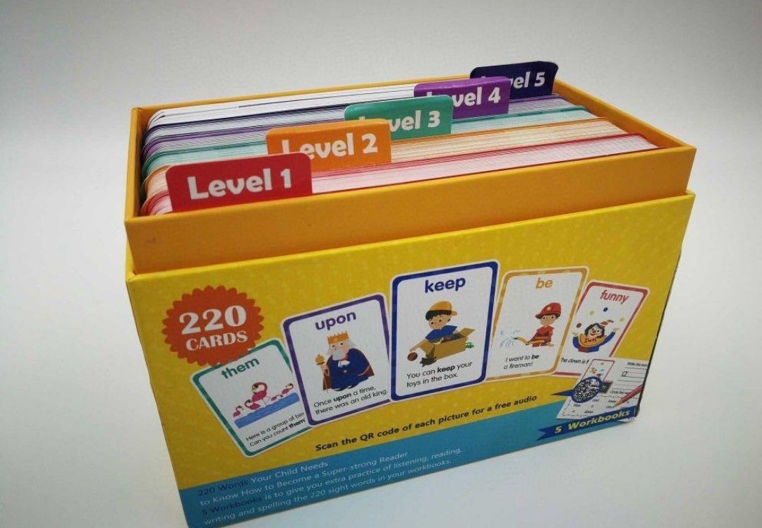 Saalin兒童學習卡 220 sight words, 興趣及遊戲, 書本 & 文具, 書本及雜誌 - 補充練習 - Carousell