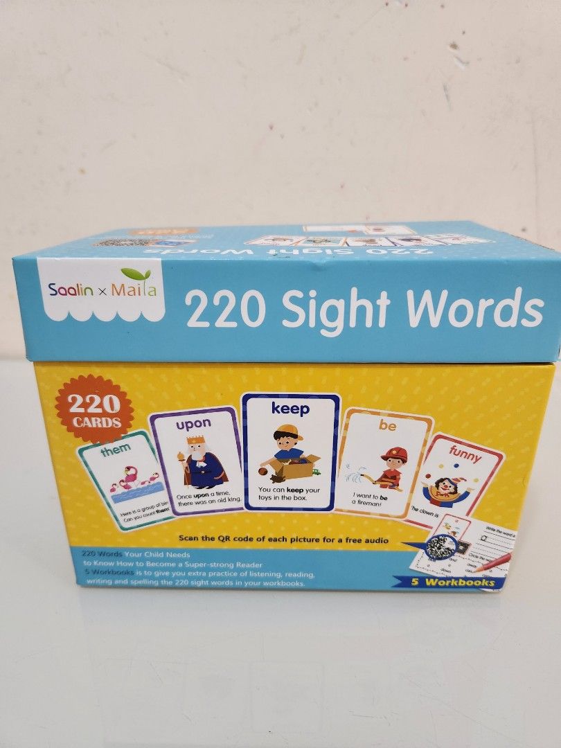 Saalin兒童學習卡 220 sight words, 興趣及遊戲, 書本 & 文具, 書本及雜誌 - 補充練習 - Carousell