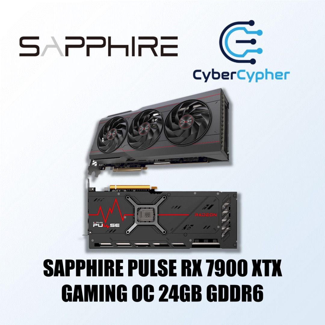 SAPPHIRE PULSE RX 7900 XTX GAMING OC 24GB GDDR6 Graphics Card GPU, Computers & Tech, Parts ...