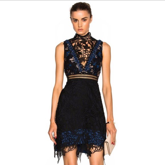 Self- Portrait Clementine Embroidered Floral Guipure Lace Mini Dress ...