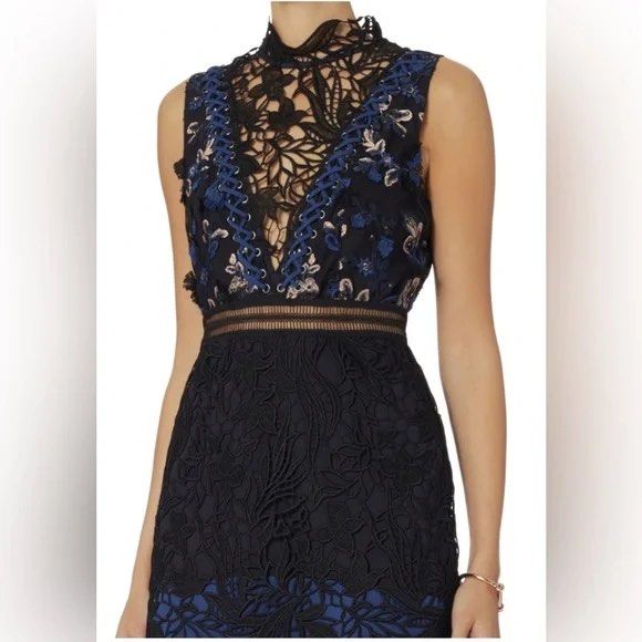 Self- Portrait Clementine Embroidered Floral Guipure Lace Mini Dress ...