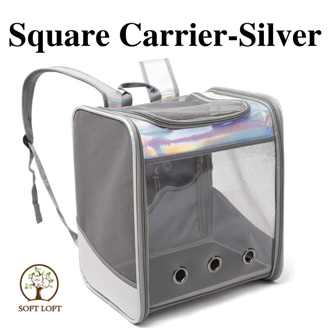 【SG INSTOCK】 Square Carrier Silver Bag Pet Carrier Backpack Cat Dog ...