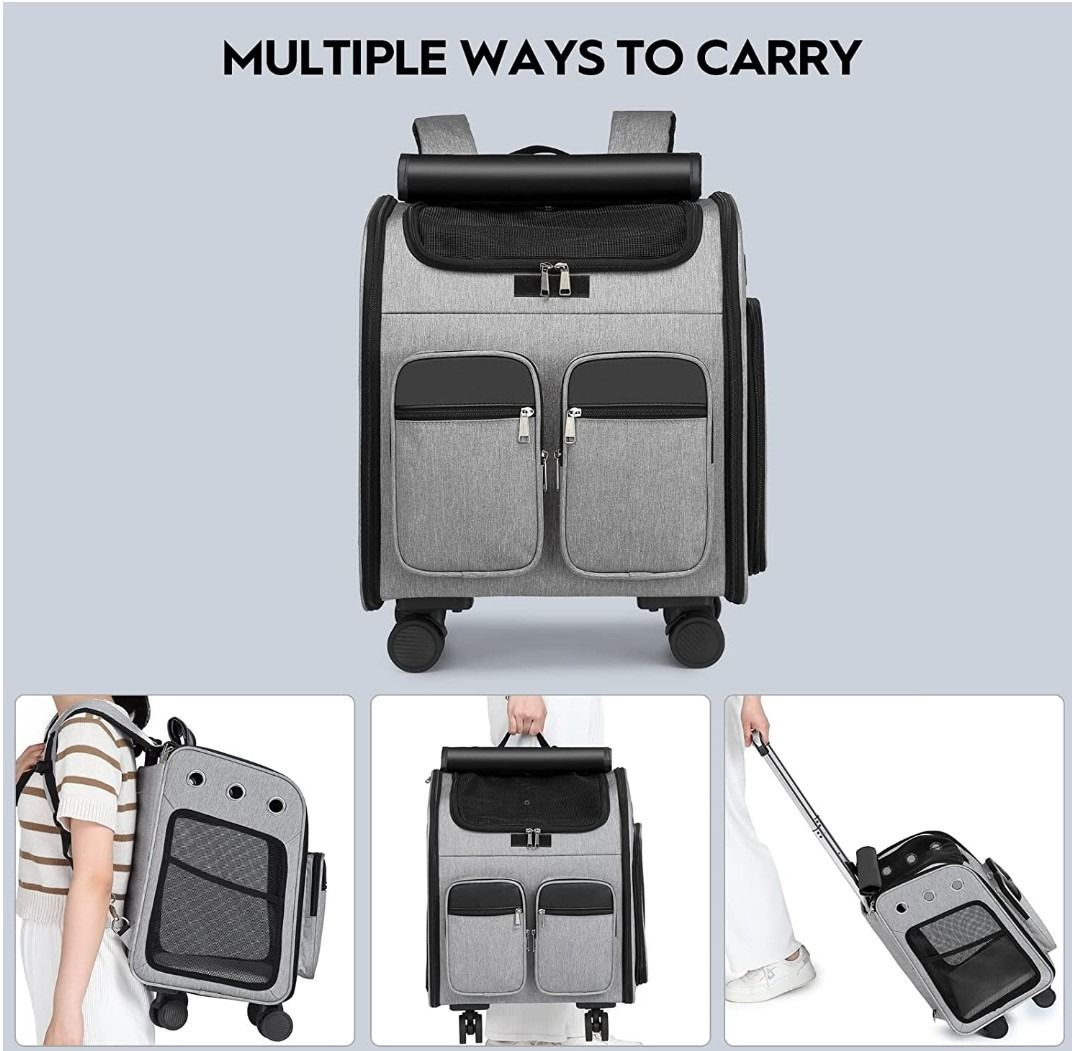 [SG STOCK] Multi Luggage Cat Pet Dog luggage / Pet Carrier with Trolley ...