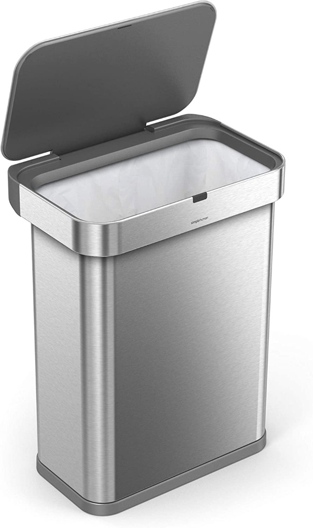Simplehuman ST2031 Stainless Steel Rectangular Sensor Can with Voice ...