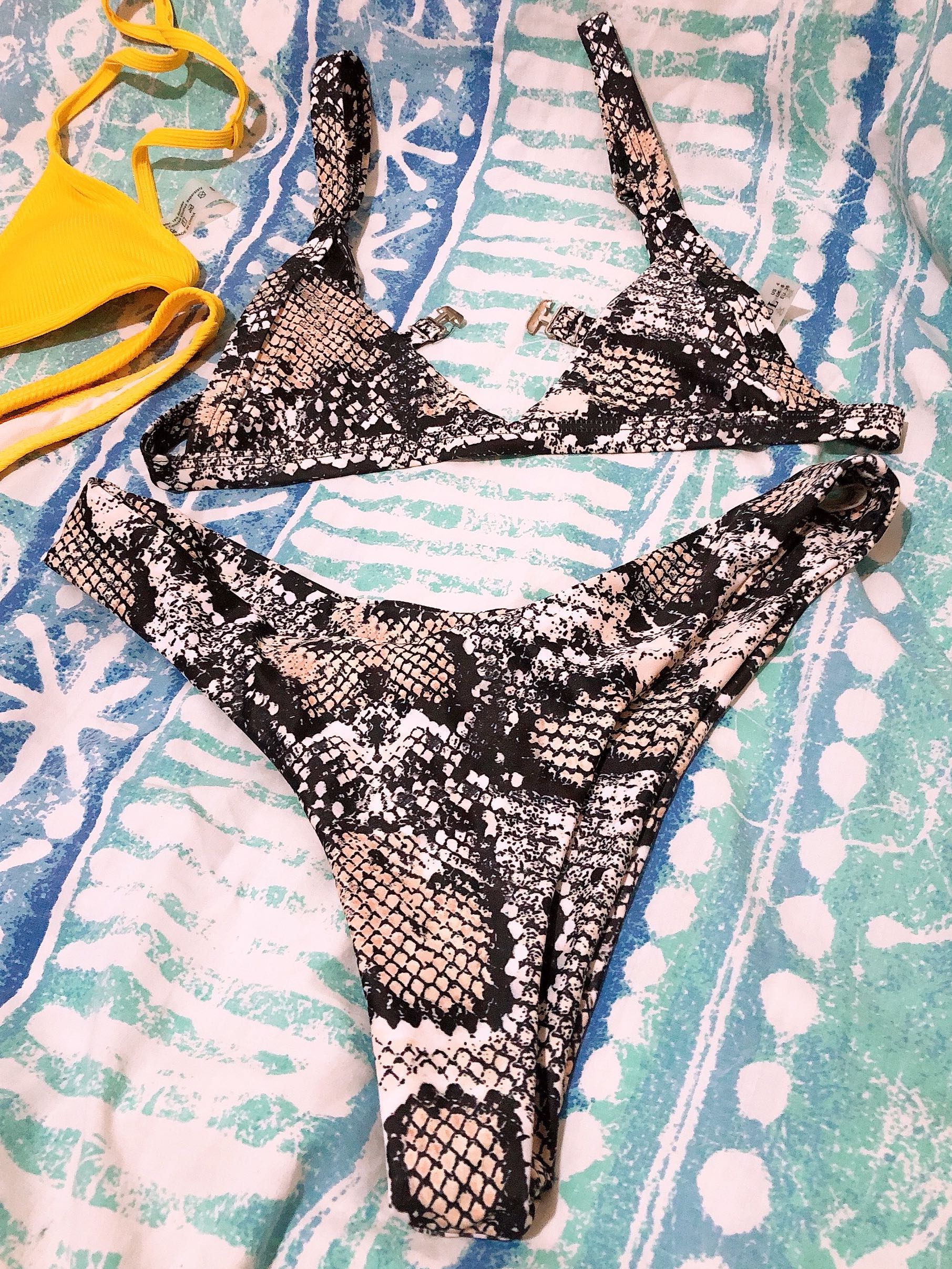 Snakeskin Bikini Swimsuit (Zaful) on Carousell