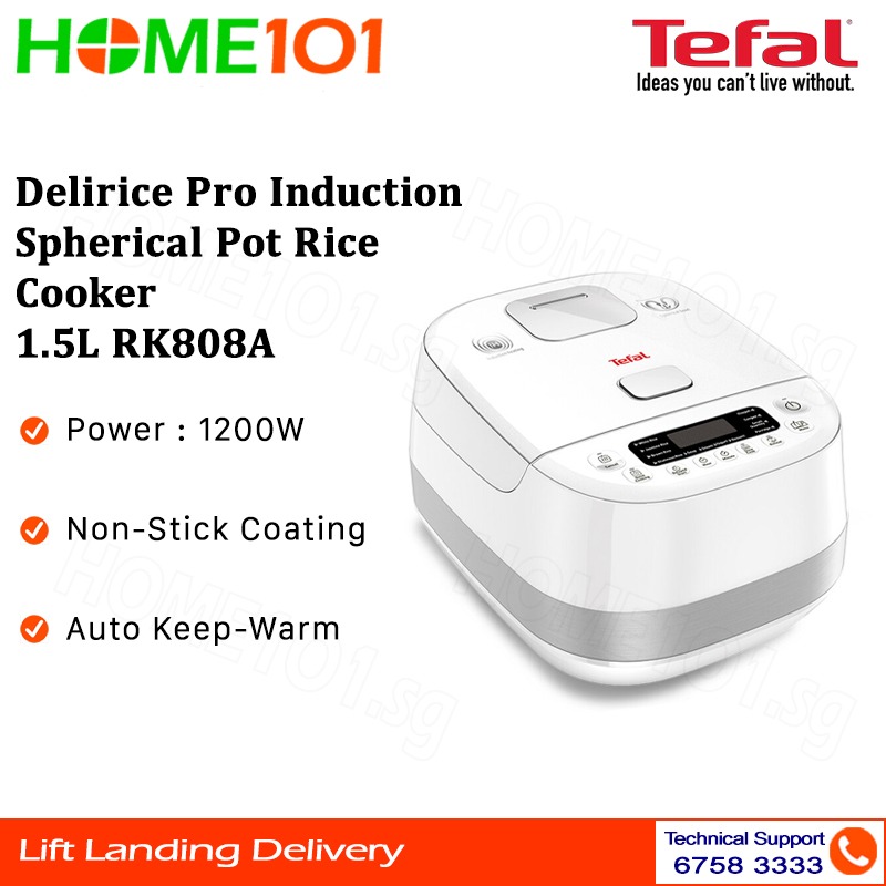 Tefal Delirice Pro Induction Spherical Pot Rice Cooker 1.5L RK808A, TV ...