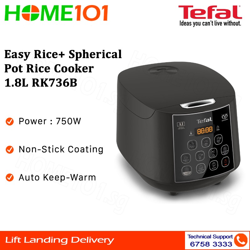 Tefal Easy Rice+ Spherical Pot Rice Cooker 1.8L RK736B, TV & Home ...