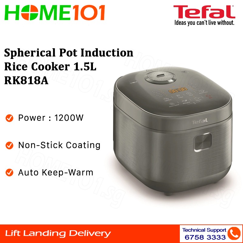 Tefal Spherical Pot Induction Rice Cooker 1.5L RK818A, TV & Home ...