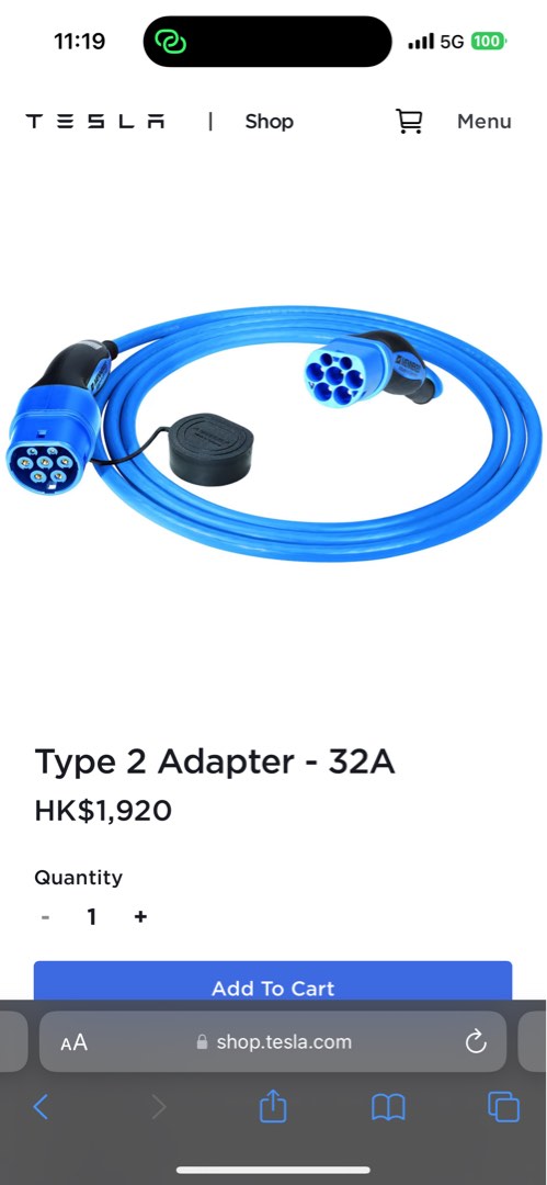 Tesla 充電線 32A 全新, 汽車配件, 電子配件 - Carousell