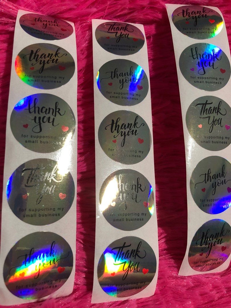 Thank You Holographic Sticker 25pcs+5+10 on Carousell