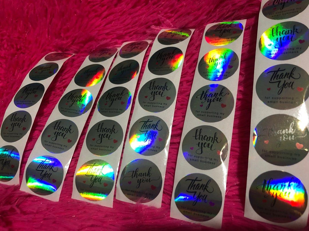 Thank You Holographic Sticker 25pcs+5+10 on Carousell