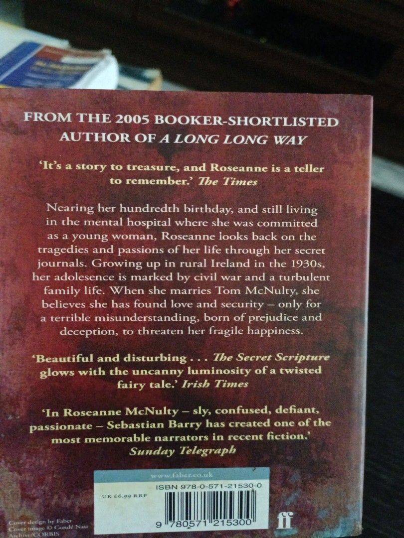 The Secret Scripture By Sebastian Barry, Hobbies & Toys, Books ...