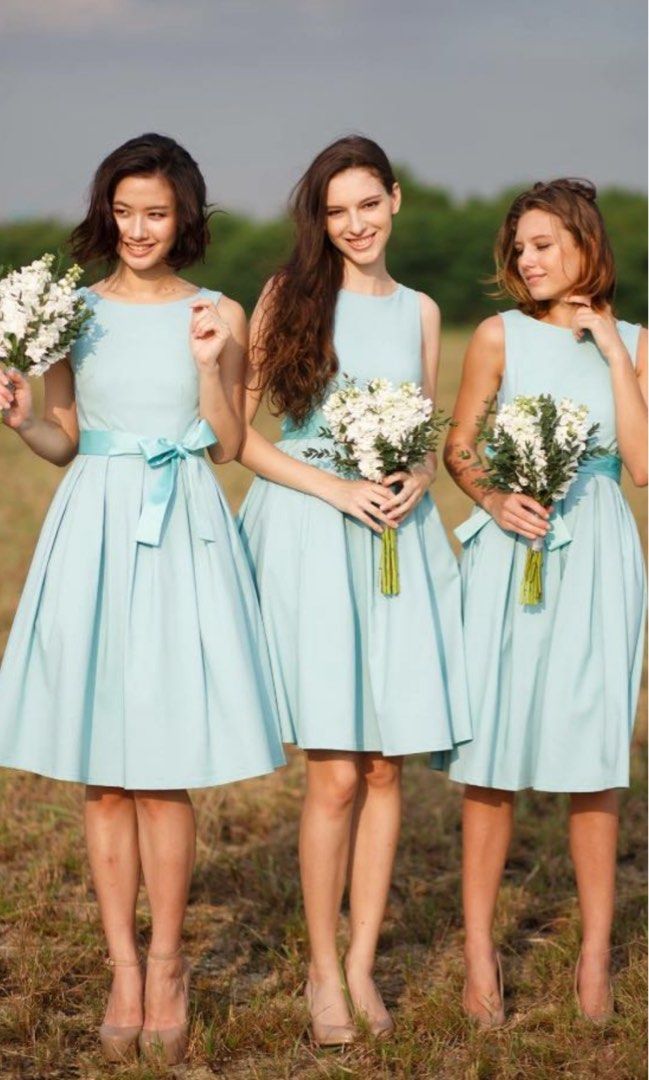 Tiffany Blue Dress A Line, Women's Fashion, Dresses & Sets, Evening ...