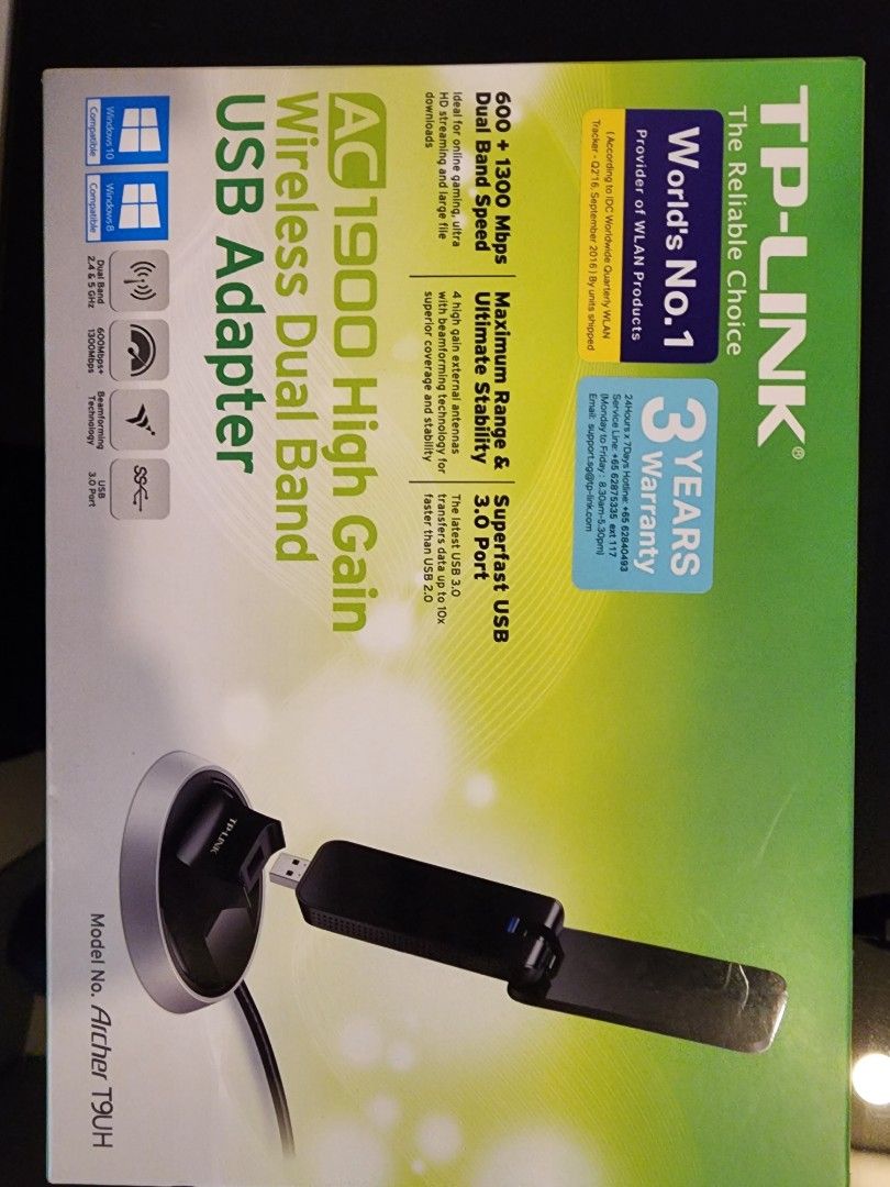 TP Link AC1900 High Gain Wireless Dual Band USB Adapter, Computers ...