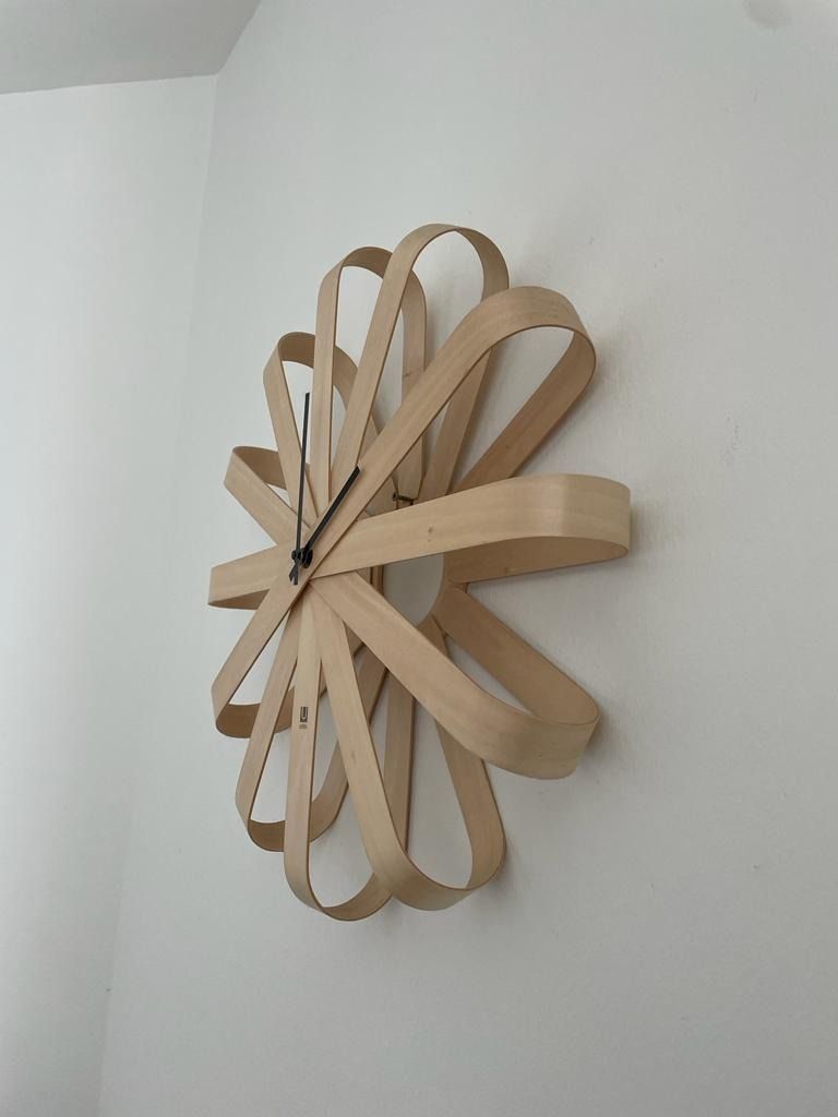 Umbra ribbon wall clock - natural beechwood, Furniture & Home Living ...
