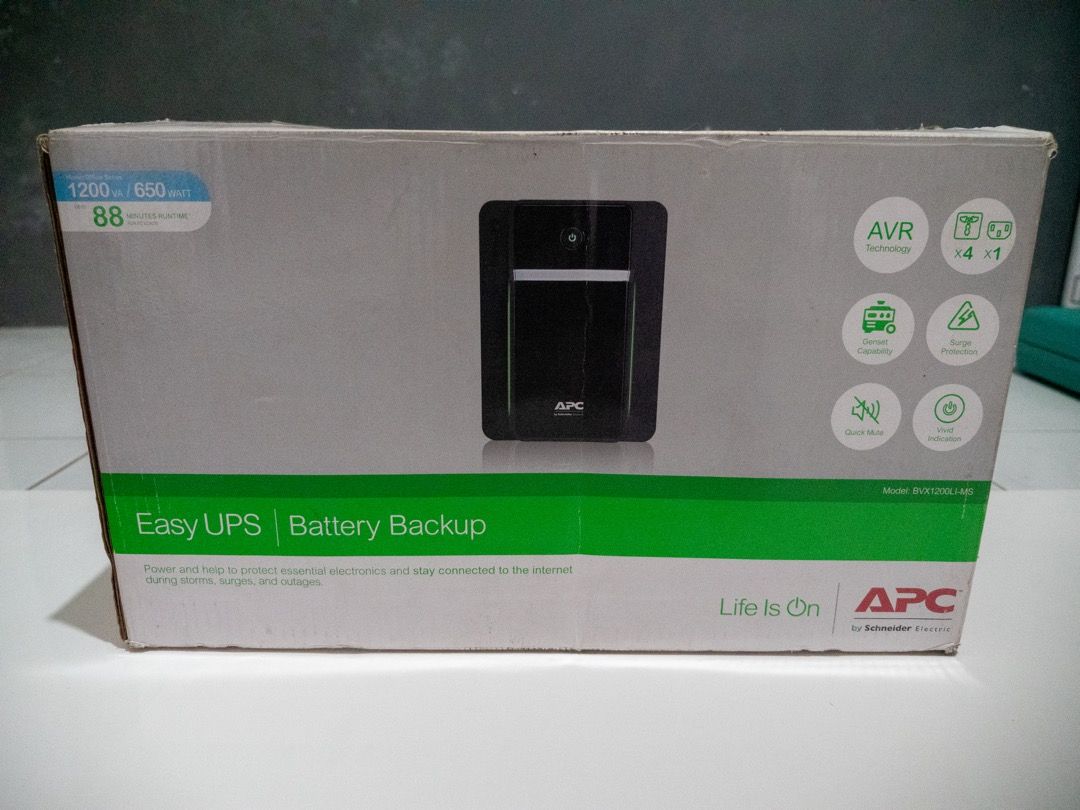 UPS APC Easy UPS BVX 1200VA 650W BVX1200LI-MS, Elektronik, Bagian ...