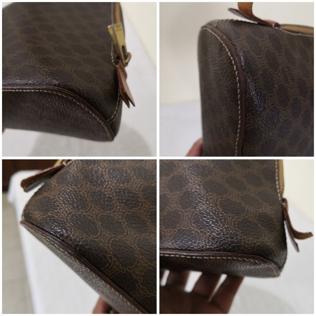 Vintage Celine Macadam Rounded Top Makeup Pouch/Clutch Bag on Carousell