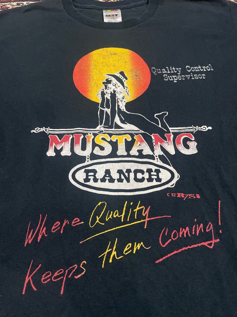 Vintage Mustang Ranch Brothel T-Shirt, Men's Fashion, Tops & Sets ...