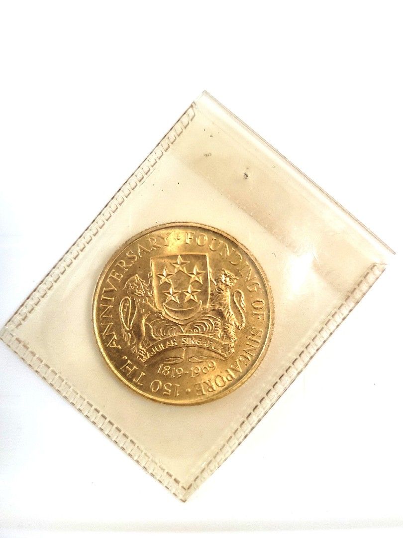 $150 Gold Coin Singapore 150th anniversary 1819-1969, Hobbies & Toys ...