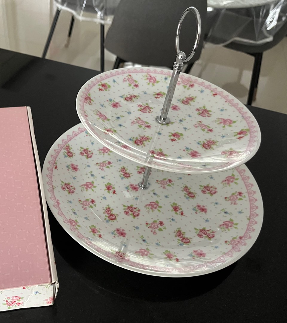 2-tier High Tea serving stand, Furniture & Home Living, Kitchenware ...