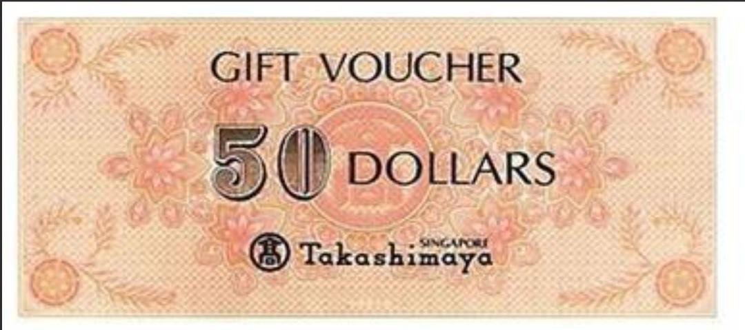 50$ Takashimaya voucher, Tickets & Vouchers, Vouchers on Carousell