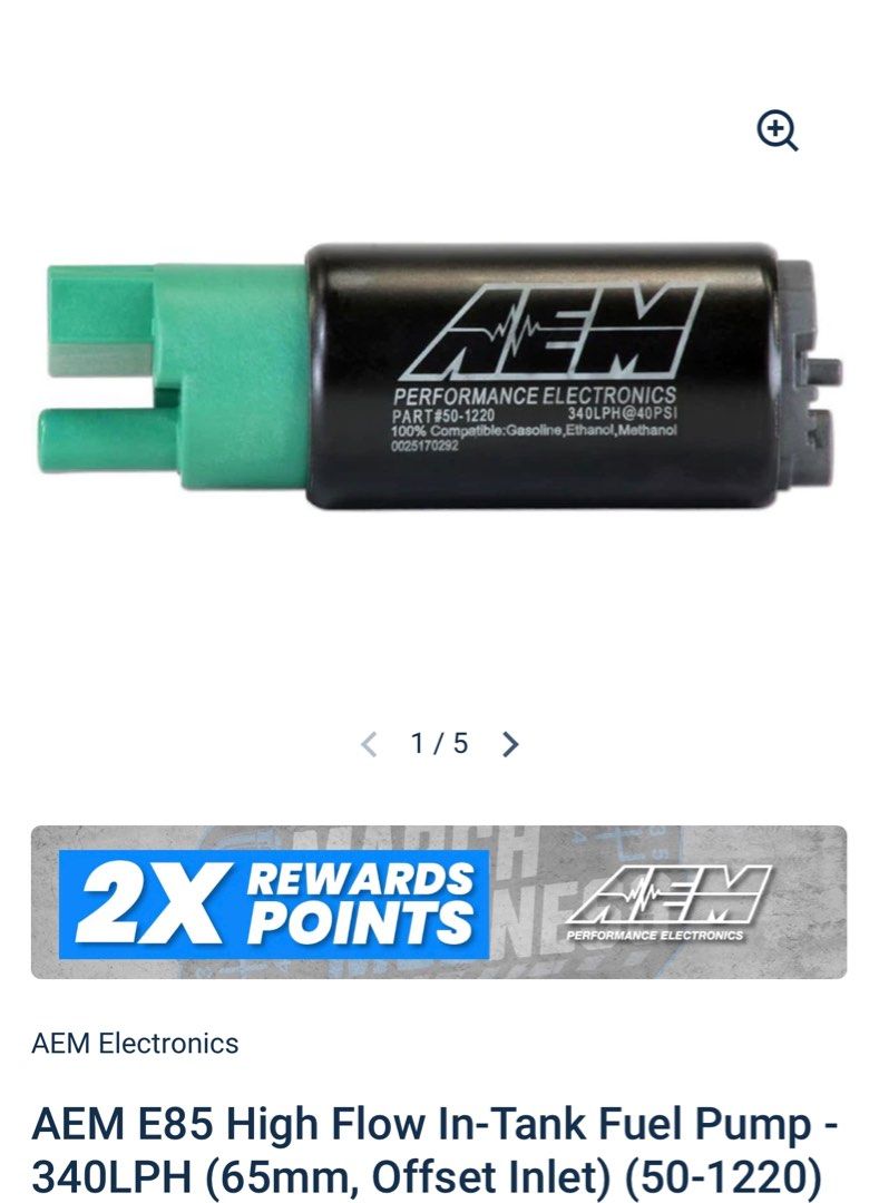 AEM E85 High flow in-tank fuel pump 50-1220, Car Accessories ...