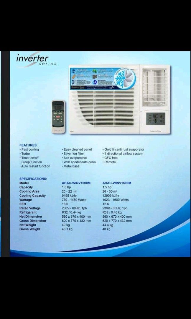 American Home Inverter Window Type Air Conditioner on Carousell