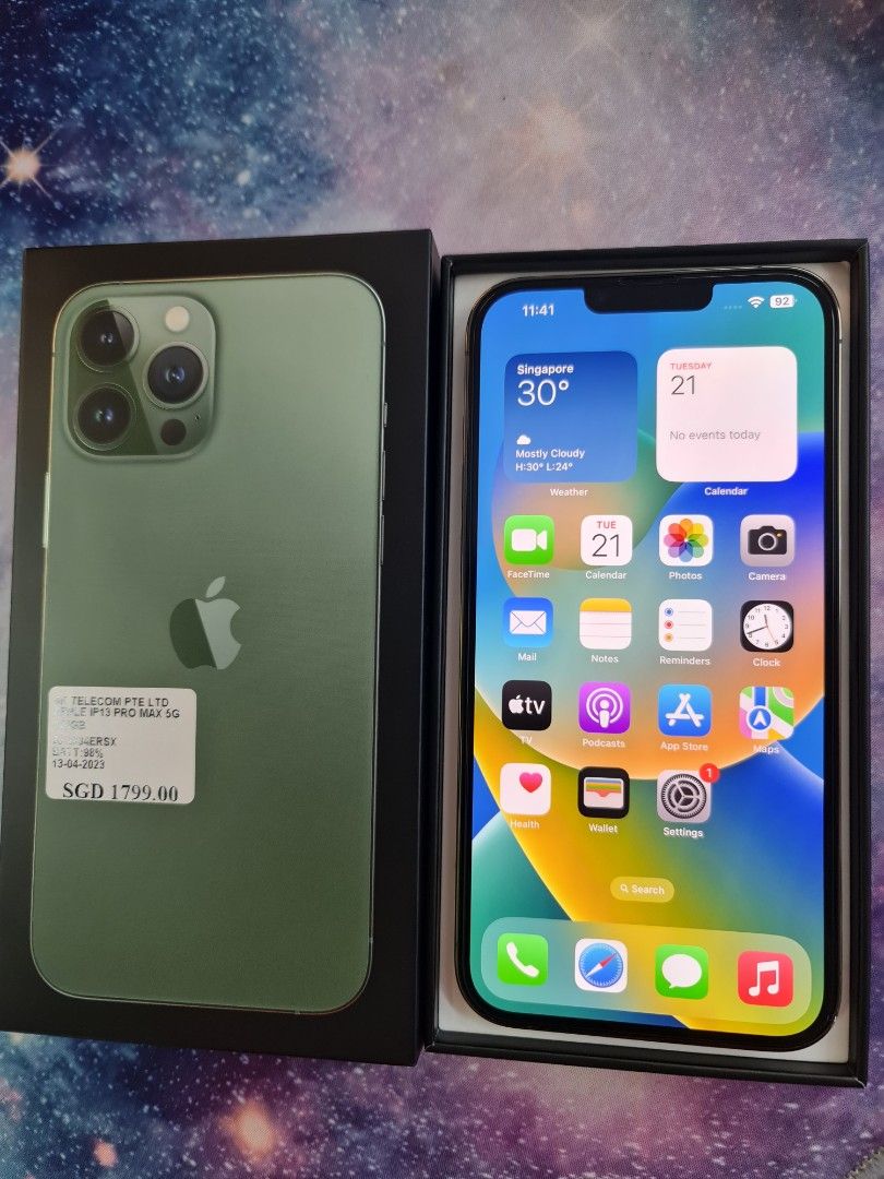 APPLE IPHONE 13 PRO MAX (5G) 128GB GREEN (LIKE NEW CONDITION), Mobile ...
