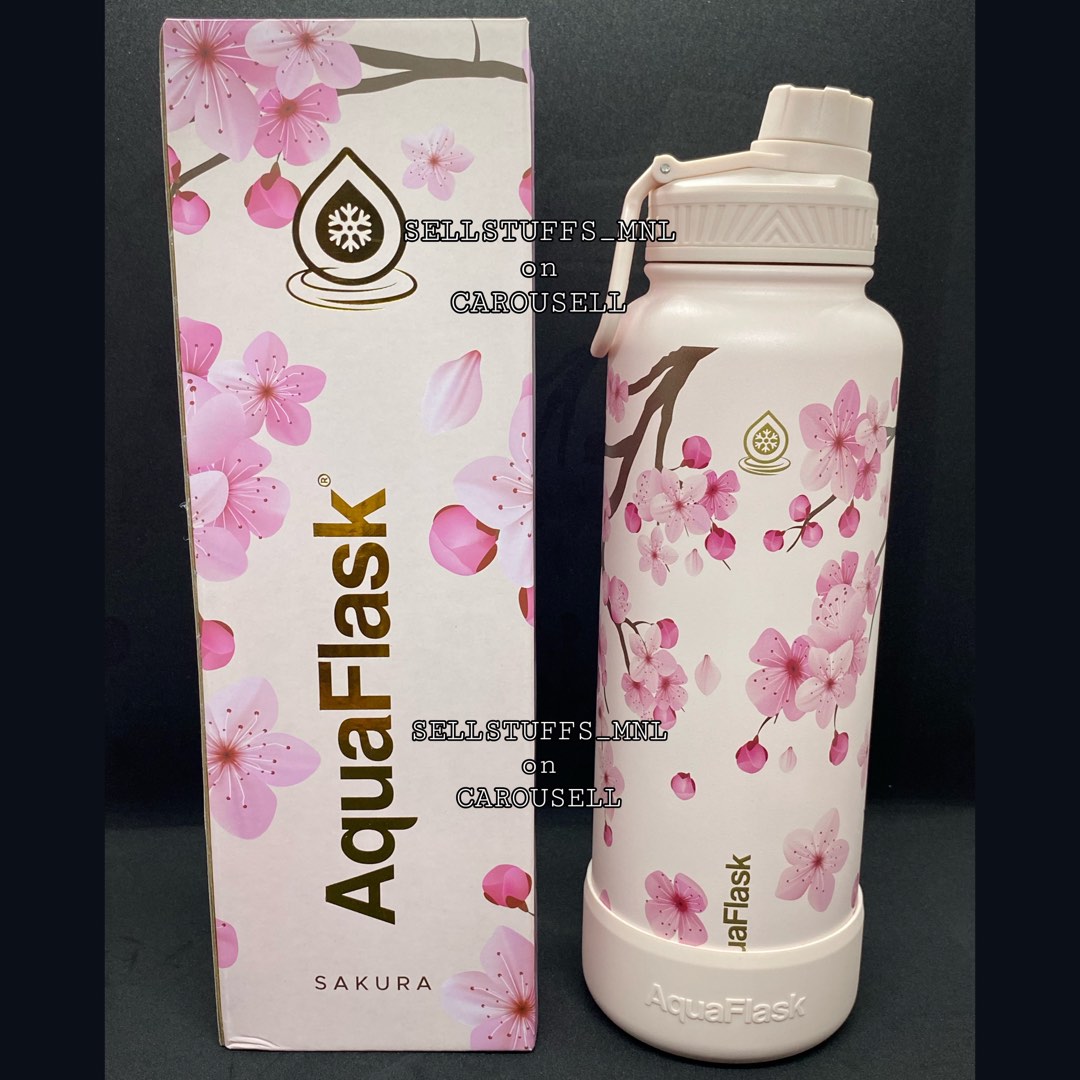 AquaFlask Limited Edition Sakura 40oz Brandnew with Box Aquaflask Aqua ...
