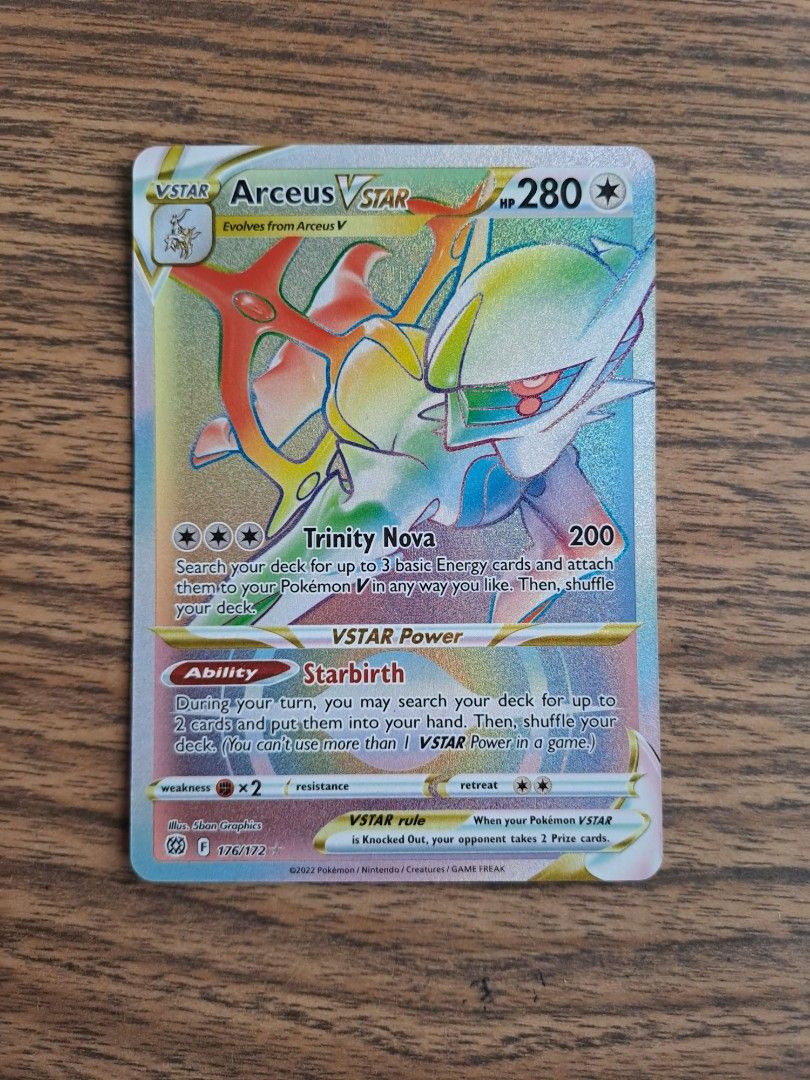 Arceus Vstar Rainbow Brilliant Stars Pokemon Card, Hobbies & Toys, Toys ...